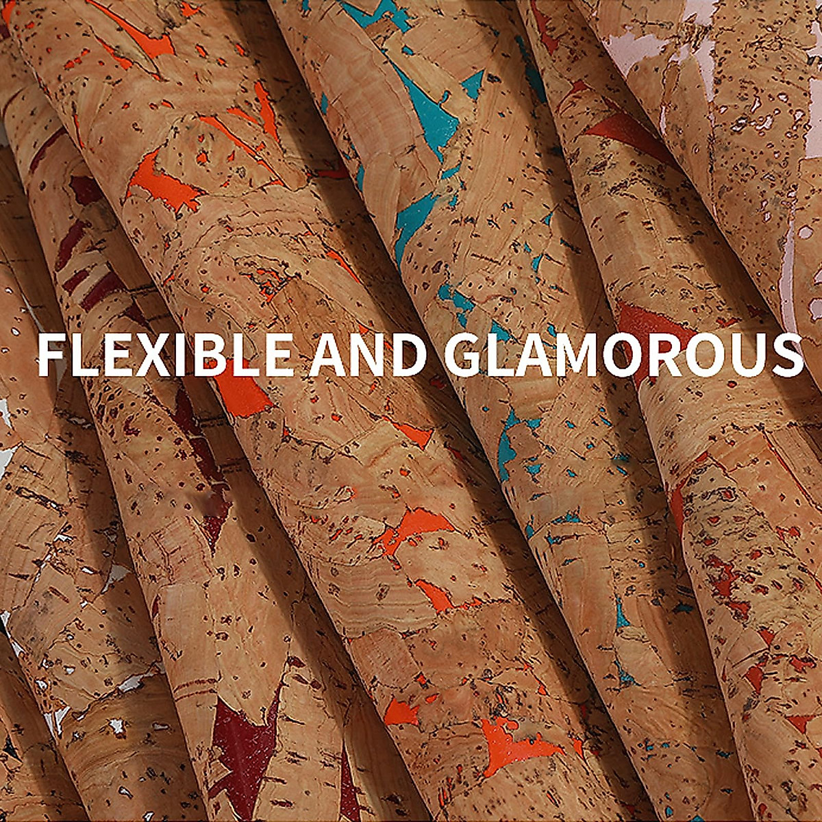 Wood-Patterned Cork Fabric Sheet Sized 23" x 53" (60x135cm), Ideal for Creating DIY Projects Like Wallets, Bags, and Shoes