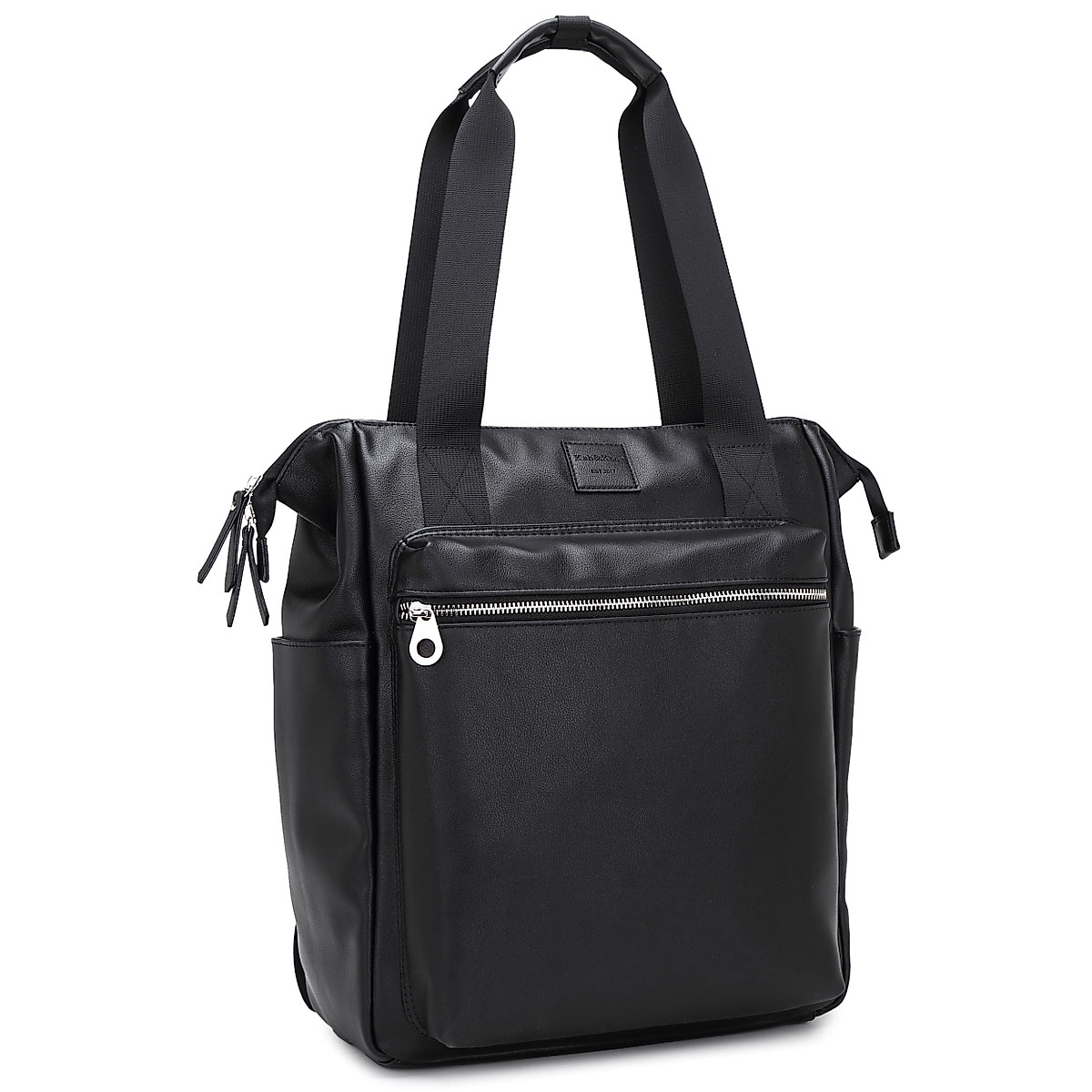 Kah&Kee Feaux Leather Convertible Backpack Tote Bag Casual Travel Daypack 2way for Women Man (Tan Pink)