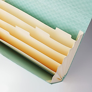 Blue Lake ECOLIFE Hardcover 6 Pockets Recyclable Paper Expanding File Document Folder, Plastic Free A4 Letter Size: Earth-Friendly, Cute Accordian File Organizer 450 Sheet for School, Office, Home