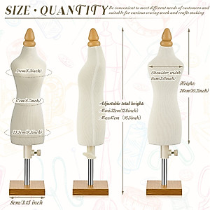 10 Pcs Doll Dress Form Mini Female 1/4 Size Tailor Dressmaker Dummy Mannequins Body Miniature Sewing Mannequin Dress Forms for Sewing with Red Patch Set