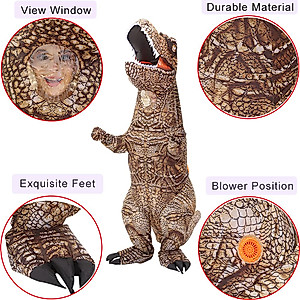 Dinosaur Costume for Adult, Inflatable Dinosaur Costume Adult, T-Rex Costume Blow up Funny Halloween Dino Costumes Fancy Dress, for Women Teens