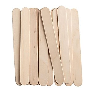 [100 Count] Jumbo 6 Inch Wooden Multi-Purpose Popsicle Sticks ,Craft, ICES, Ice Cream, Wax, Waxing, Tongue Depressor Wood Sticks