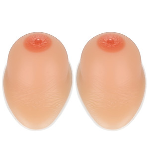 Vollence B Cup Long Tail Shape Silicone Breast Forms Fake Boobs Crossdresser Transgender Cosplay Mastectomy Prosthesis Bra Pad Enhancers