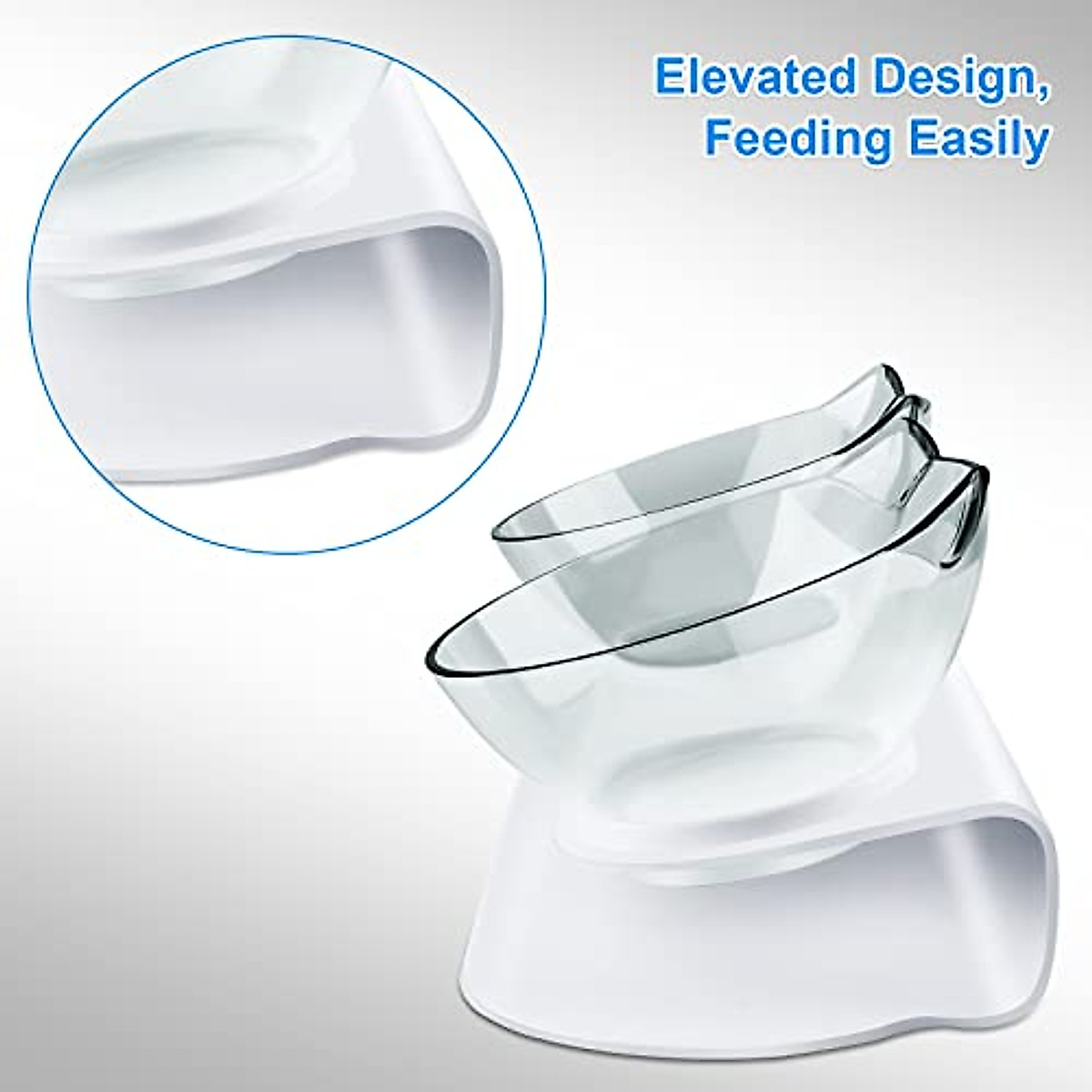 Double Cat Bowl with Raised Stand Pet Food Bowl Perfect for Cats and Small Dogs