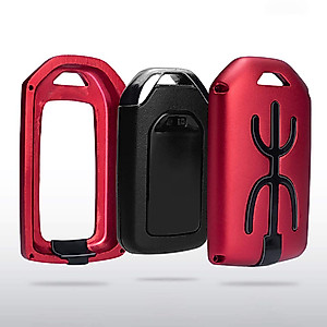 ontto for Honda Key Fob Cover Case Jacket Stylish Key Holder Sleek Metal Shell with Leather Keychain Compatible with Honda Accord Civic CR-V CRV Black