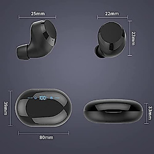 EBAKIN C8X True Wireless Earbuds Bluetooth Headphones Touch Control with LED Display Charging Case Noise Cancellation IPX7 Waterproof Earphones in-Ear Built-in Mic Headset for iPhone and Android