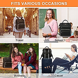 LOVEVOOK Laptop Backpack for Women 17-Inch Travel Work Backpack Purse Airline Approved Teacher Nurse Bag College Backpack with USB Port