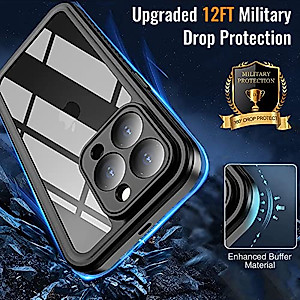 Oterkin for iPhone 14 Pro Max Case Waterproof, iPhone 14 Pro Max Phone Case with Built-in Screen Protector [360°Full Body Protection][12 FT Military Grade] Rugged Case for iPhone 14 Pro Max (Black)