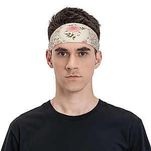 Unisex Workout Wristbands Climbing Roses Floral Multifunctional Sports Sweatbands Men's Performance Headband