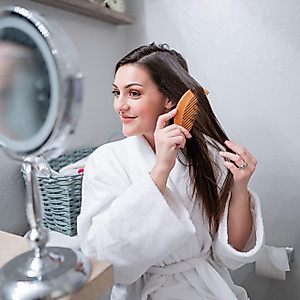 GranNaturals Wooden Comb for Detangling & Styling Wet or Dry Curly, Thin, Thick, Wavy, or Straight Hair - Small Pocket Sized Fine Tooth Natural Wood Comb for Women - Birthing & Labor Comb