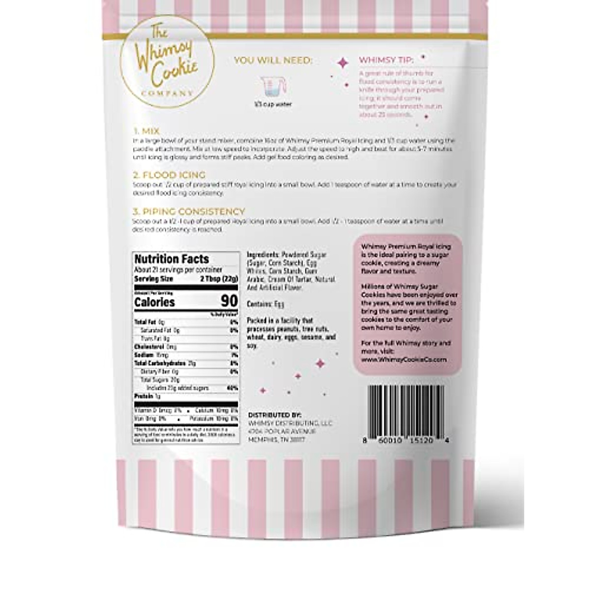 Whimsy Cookie Company PREMIUM White Royal Icing Mix, 16 oz, 3 Pack