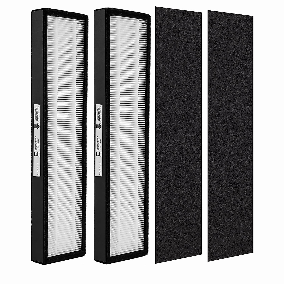 Drolma Size E H13 HEPA Replacement Filter, Compatible with Idylis Air Purifier FIL-GG-125, IAP-GG-125, Fit GermGuardian FLT5000 Series AC5000 Filter C Air Purifiers, 2 HEPA&2 Carbon Pre-filters