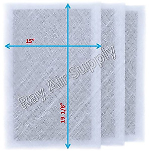RAYAIR SUPPLY 16 1/2 x 21 5/8 Dynamic Air Cleaner Replacement Filter Pads 16 1/2 x 21 5/8 Refills (3 Pack) White