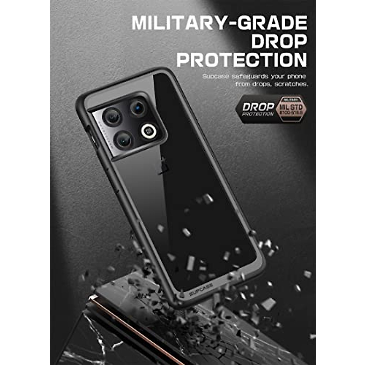 SUPCASE Unicorn Beetle Style Series Case Designed for OnePlus 10 Pro 5G (2022 Release), Premium Hybrid Protective Clear Case (Black)
