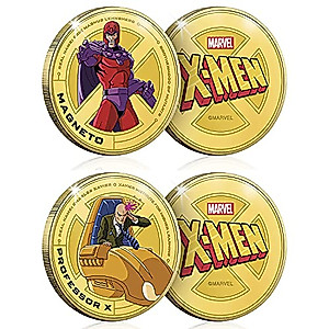 FANTASY CLUB Complete Pack The Official X Men Commemorative Complete Collection – 12 Coins/Medals of The Most Memorable Characters from The Best Loved Films. Au Plated and Colored + Decorative Album.