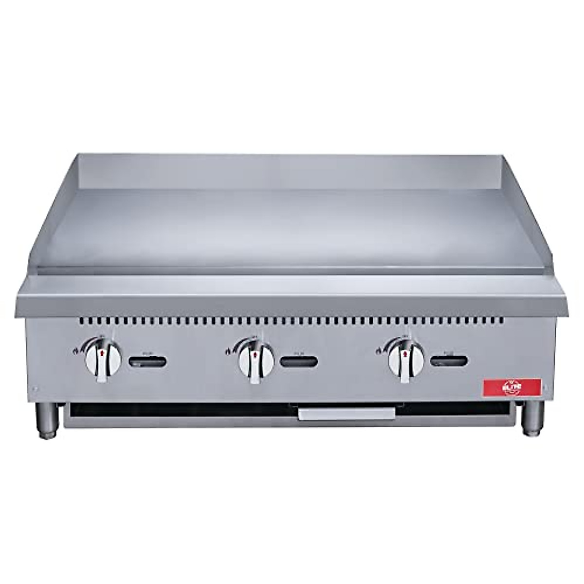 Commercial Griddle,Elite Kitchen Supply Countertop 36" Flat Top Grill Natural Gas (NG) / Propane Countertop Griddle with 3 Burners - 90000 BTU