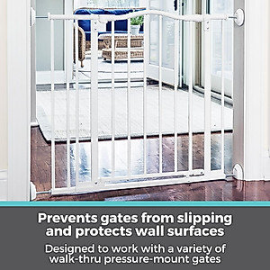 Toddleroo by North States Baby Gate Wall Guards: Provides extra safety and stability for most pressure mounted baby gates. Protects walls from damage. Pressure or Hardware Mount. (Pack of 4, White)