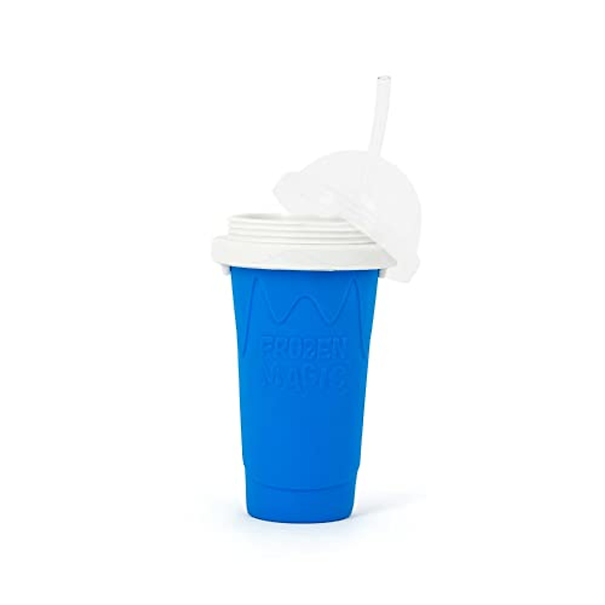 Slushy Maker Cup Slushie Cup Maker Milk Cola Juice Squeeze Cup Frozen Magic Quick Freeze Cup Cooling Cup Smoothies Cup with Lids and Straws for All Age (Blue)
