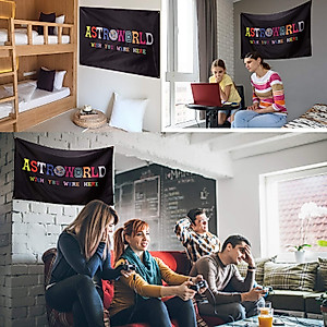 Astroworld Flag Black, 3x5 Feet Flag Banner, Man Cave Wall Flag with Brass Grommets for College Dorm Room Decor,Tailgates,Parties,Gift, Please identify the store name "SSandy" for purchase