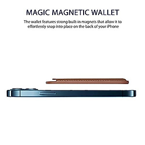 XJade Leather Wallet with Premium Magnet Made for iPhone 12/12Mini/12Pro/12ProMax,Wood Brown
