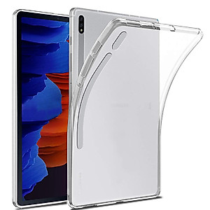 Zeking for Samsung Galaxy Tab S7 Plus/Tab S7 FE 5G/ T975/T970 Case, Anti-Scratch Ultra Slim Thin Anti-Scratch TPU Rubber Soft Skin Silicone Premium Protective Case (Transparent)