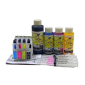 InkOwl Refillable Cartridge Replacement for Brother LC101, LC103, LC105, LC107, LC109 + auto-Reset Chips + 120ml Black, 60ml Color Ink