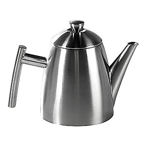 Frieling USA 0127 18/8 Brushed Stainless Steel Primo Teapot with Infuser, 7.5" H, Silver