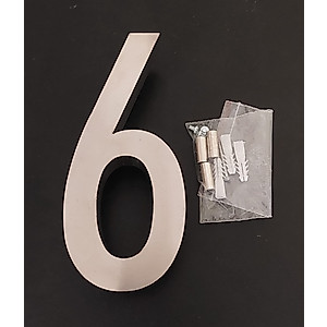 8 Inch STAINLESS STEEL Grade 316 (UNS S31600) House Numbers/Letter Home Address Street Number for Outdoor indoor Exterior Building Apartment Yard Farmhouse Number/Letter (0-9 A-D) (6)
