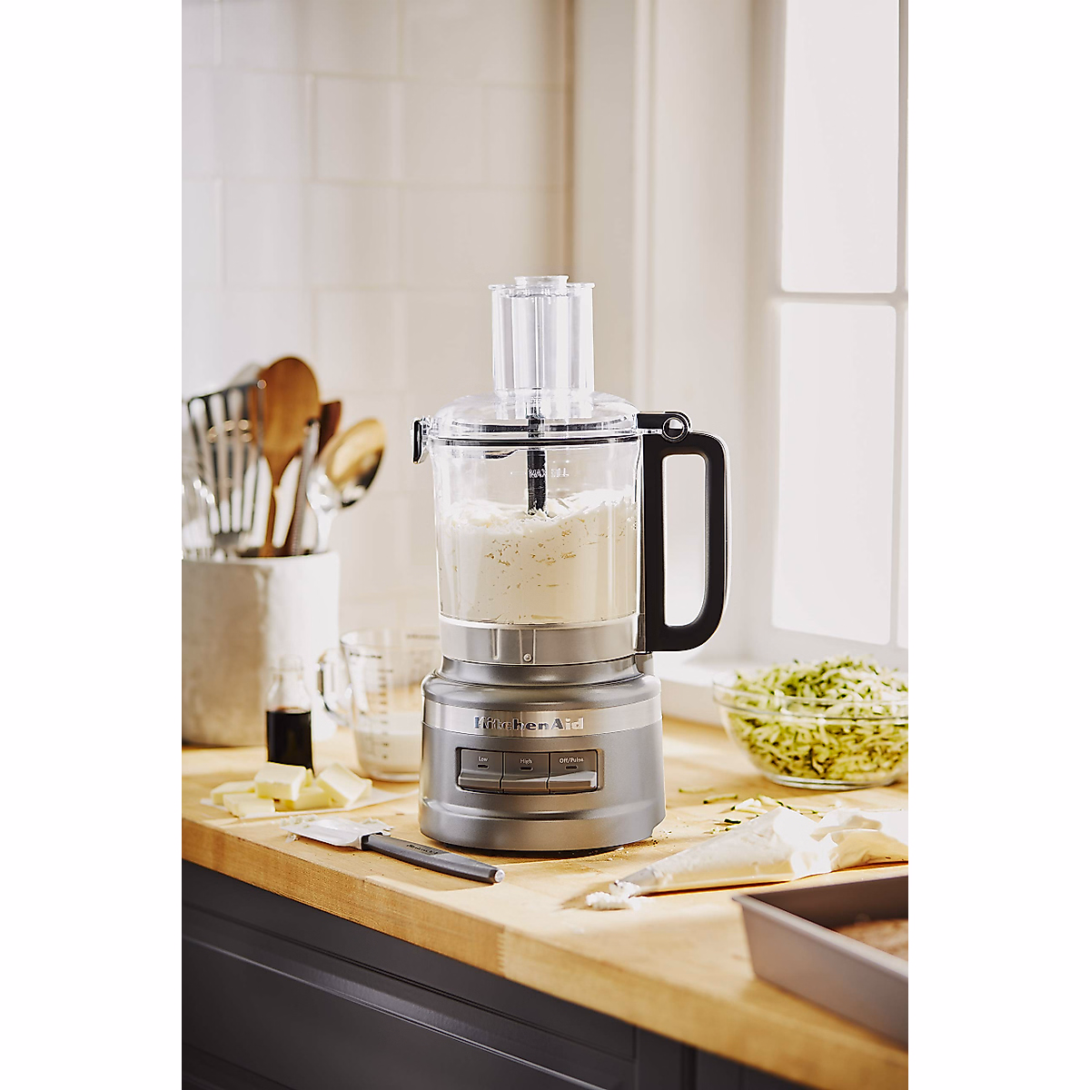 KitchenAid KFP0919CU 9 Cup Plus Food Processor, Contour Silver