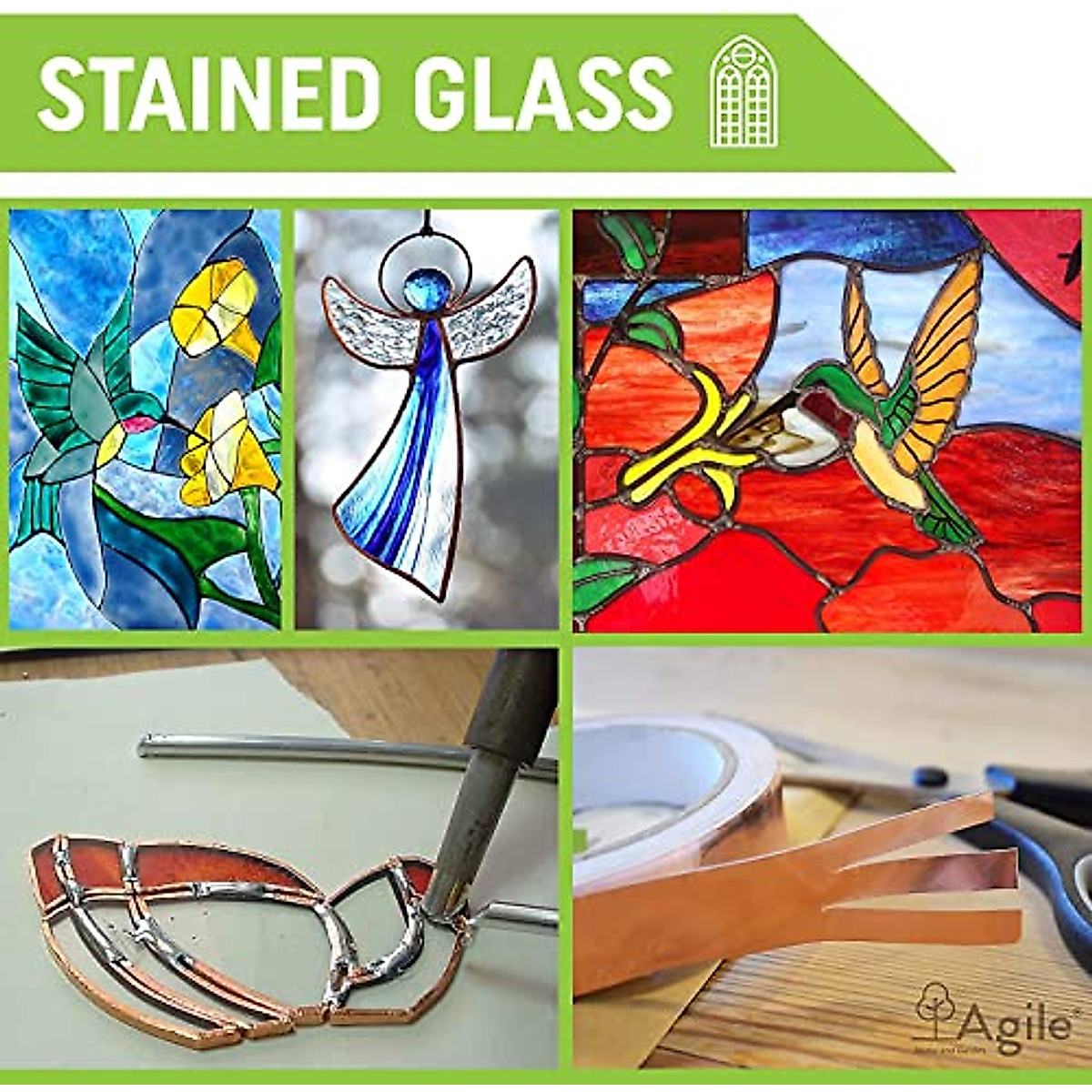 Agile Home and Garden Copper Tape - 40ft Copper Foil Tape Conductive Adhesive - 0.8" Wide Electrical Conductive Tape - Outdoor and Indoor Copper Tape - EMI Foil