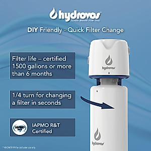 Premium Under Sink Replacement Water Filter, IAPMO Certified Reduces PFOA, PFAS, Microplastics, Lead, Cysts, Pharmaceuticals, Chlorine Taste & Odor, 1.5 GPM, Fits DWSP/DWSS Water Filter Systems