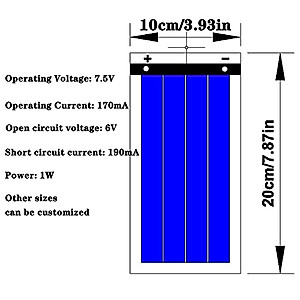 Portable Flexible-Solar-Panel-Charger Small Solar Panels for Science Projects Wireless Charger 1 Watt 6 Volt Thin-Film-Roll-up-Bendable-Amorphous-Solar-Panel Cell DIY for Car Camping Solar Charger