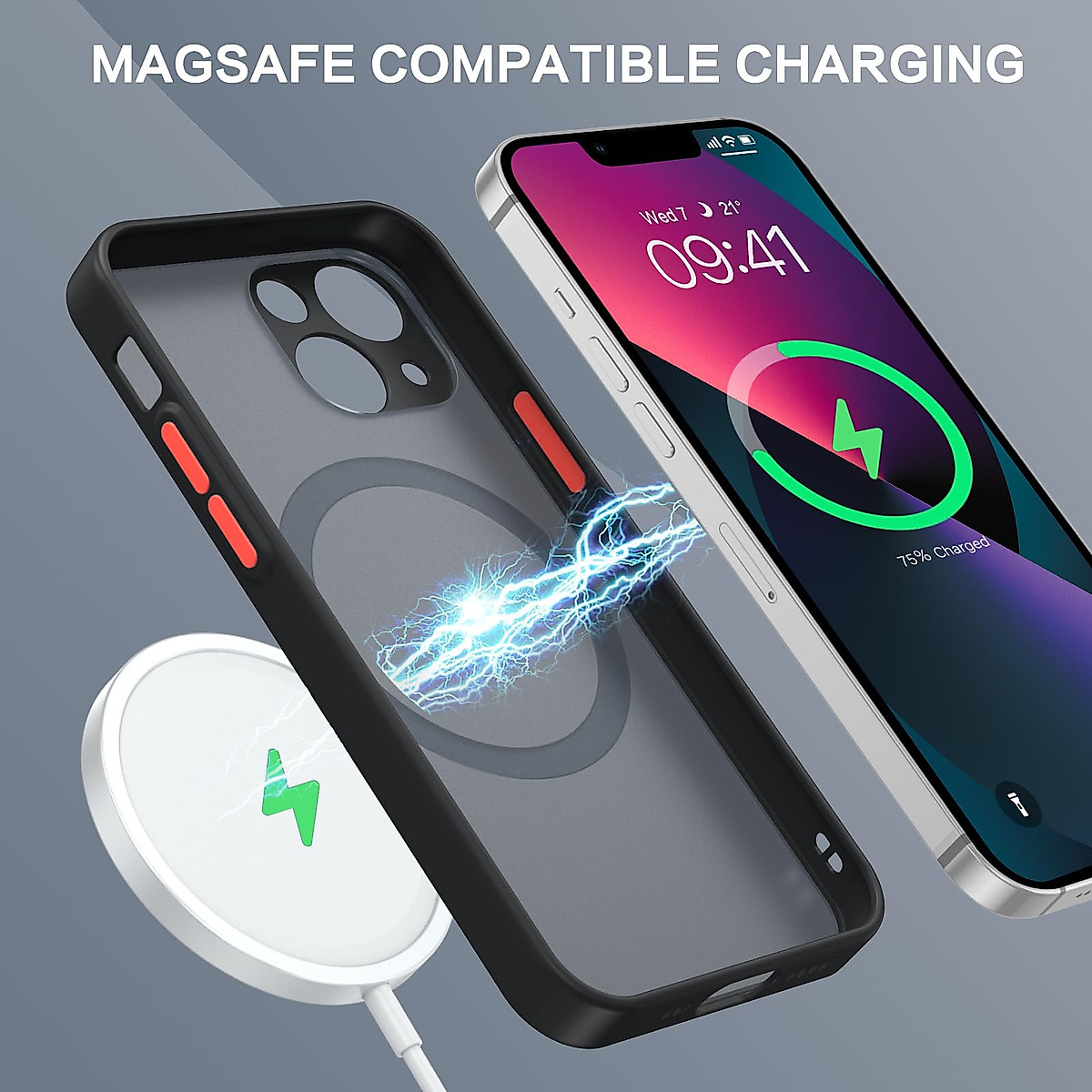 BENTOBEN iPhone 13 Mini Case, Case iPhone 13 Mini Magnetic Case [Compatible with MagSafe] Translucent Matte Shockproof Anti-Fingerprint Anti-Scratch Protective Cover for iPhone 13 Mini, 5.4’’ Black