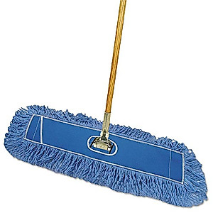 Boardwalk Dry Mopping Kit, 24 X 5 Blue Synthetic Head, 60" Natural Wood/metal Handle