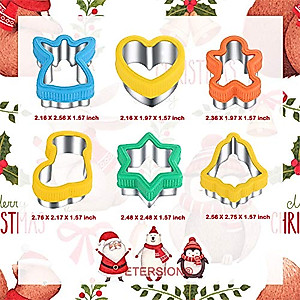 ETERSION Christmas Cookie Cutters 2" to 3.5" Cookie Cutters 9 Pieces Cookie Cutters Christmas Shapes