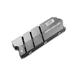 icepc M.2 2280 SSD NVMe NGFF Heatsink, Aluminum High Performance Double-Sided Radiator with Thermal Conductivity Pad for PCIE NVME M.2 SSD or SATA M.2 SSD PC Cooler