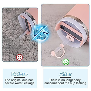 XMBYGY Spill Proof Stopper Set and Silicone Boot Cover for Stanley Quencher H2.0 FlowState Tumbler 40oz, Include 1 Cup Boot Sleeve, 1 Straw Cover Cap,1 Square Spill Stopper,1 Round Leak Stopper