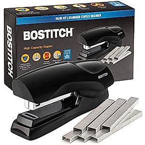 Bostitch Office Stapler Heavy Duty - 40 Sheet Stapler for Desk -Full-Strip - Includes 1260 Staples - Black