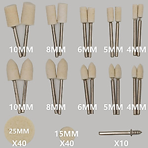 110PCS Wool Buffing Polishing Wheel for Dremel Tool Kit, Jewelry Making Tools for Dremel Tool- 1/8 Inch Shank with Storage Case