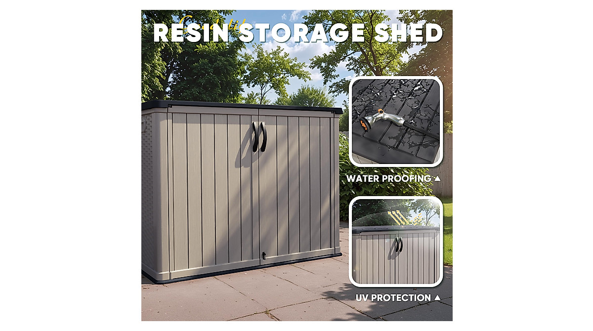 Devoko Outdoor Storage Cabinet - 26 Cu Ft Waterproof Patio Shed