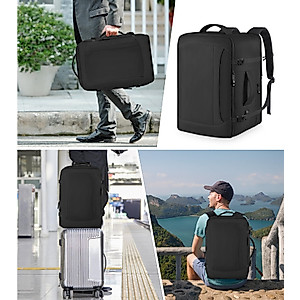 Carry On Backpack, Travel Backpack Airline Approved with USB Charging Port, Extra Large Backpack 50L Expandable Water Resistant Suitcase Luggage Weekender Bag, Travel Gifts for Men Women