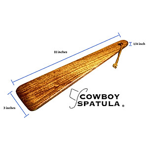 COWBOY SPATULA Mesquite Wood Spatula - Original Handmade in Texas Made in USA For Non stick Frying Pan, Cast Iron Skillet, griddle, baking, stainless steel (Original - Plain - No personalization)