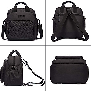 Scorlia Insulated Lunch Bag Thermal Backpack, 3 in 1 Convertible Lunch Tote with Side pockets for Women, Tall lunch Cooler Box with Drinks Holder for Girls, Kids, School, Office, Beach, Picnic, Black