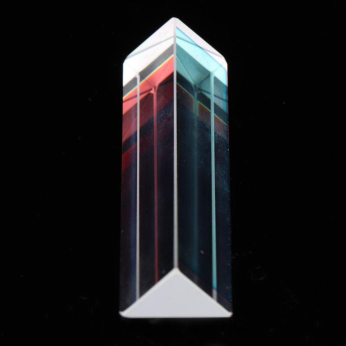 Optical Glass Prism, K9 Optical Glass Triangle Prism Right Angle Prism for Physics Teaching Tools(15x15x87mm)