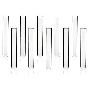 ULAB Scientific Cylindrical Glass Test Tubes, vol.25ml, 20x200mm, Medium 3.3 Borosilicate Glass Material, Pack of 20, UTT1022
