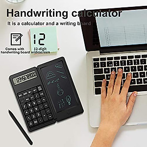Calculators,JEOEUS,Doodle Pad Calculators,Kids Calculator，Calculator with Writing Tablet，Calculator Desktop,6 LCD Writing TabletCalculator12 Digit Display, Electronic Board Drawing/Memo Pads