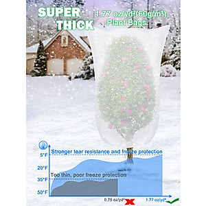 Abimars Plant Covers Freeze Protection Jacket 1.77 oz/yd², 3.2ft x 3.2ft Reusable Winter Drawstring Plant Covers with Zipper, Frost Cloth Plant Freeze Protection, 2 Pack