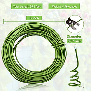 Plant Ties 65.6 Feet, All-Purpose Garden Wire Ties, Plant Wire, Soft Twist, Green Coated Twist Plant Ties, Green Plant Ties, Plant Twist Ties for Plant Support, Home & Office