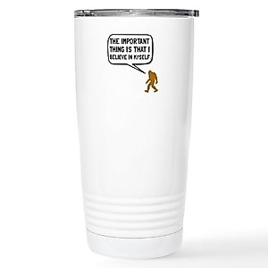 CafePress Bigfoot Believe In Myself Travel Mug 20 oz. Insulated Stainless Steel Coffee Tumbler