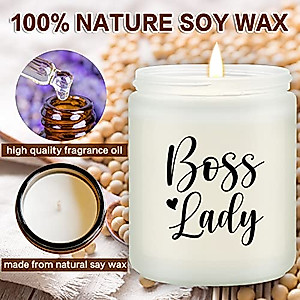 Volufia Boss Lady Gifts for Women - Boss Day Gifts, Boss Leaving Gifts for Boss - Boss Candle Birthday Gift for Boss Female, Manager, Her - Funny Lavender Scented Candle